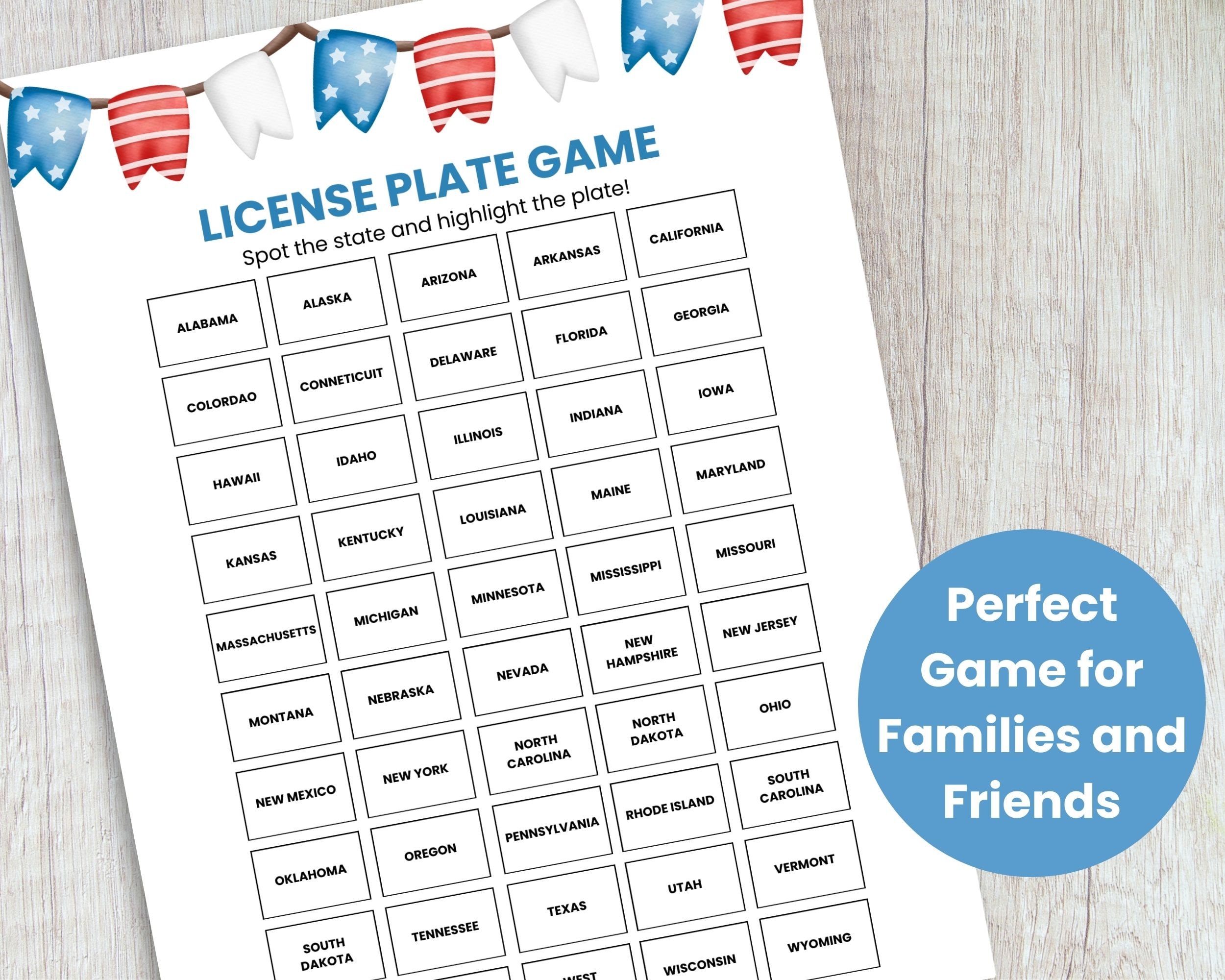 License Plate Game Printable for Road Trips Road Trip - Etsy Australia