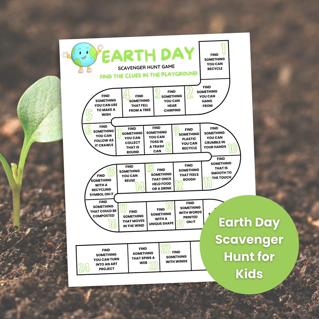 Earth Day Scavenger Hunt for Kids, Earth Day Activities, Outdoor Nature ...