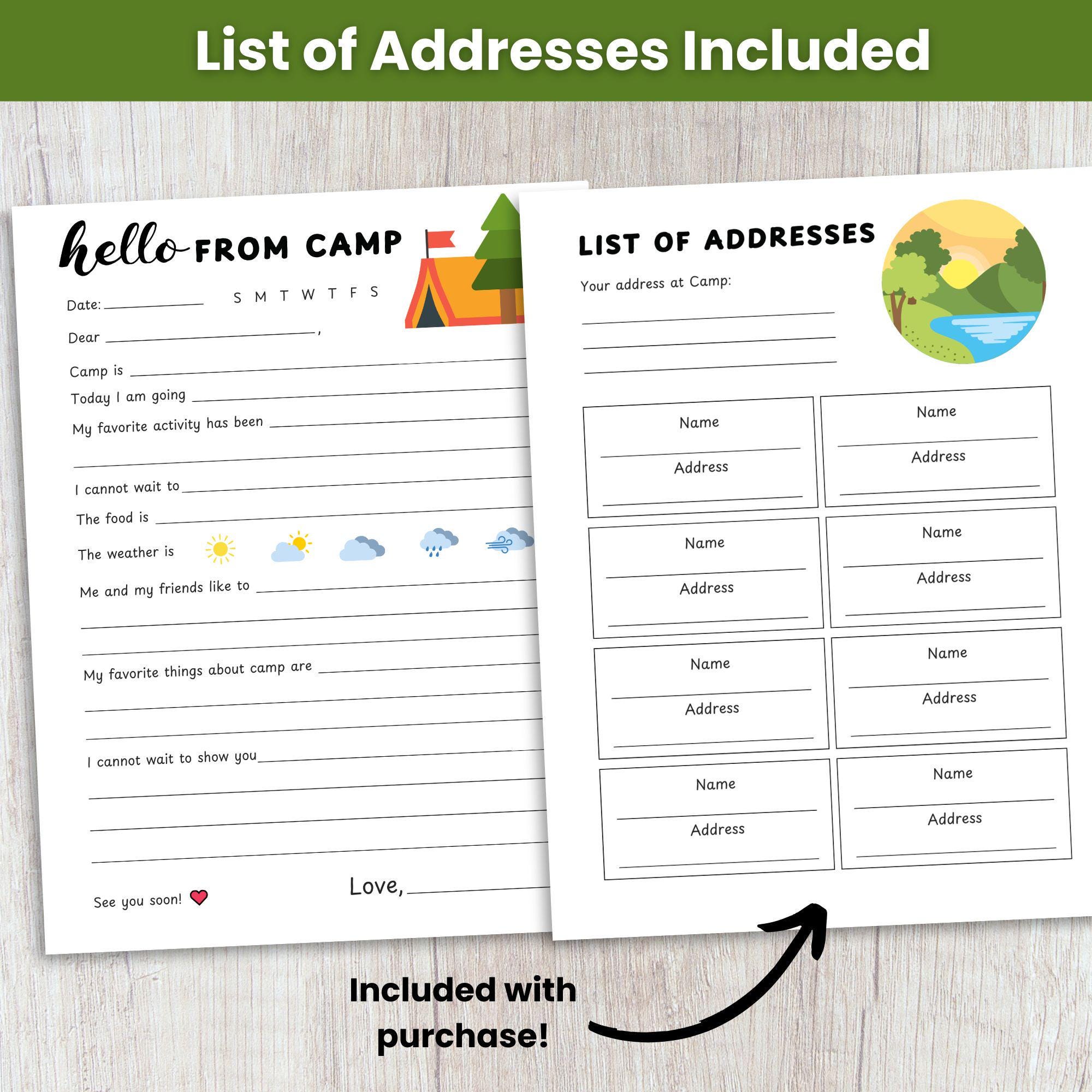 Printable Letter From Camp, Hello From Camp Letter, Summer Camp Letters ...