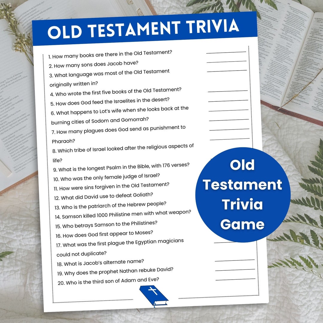 Old Testament Bible Trivia Game, Bible Game for Adults, Bible Game for ...