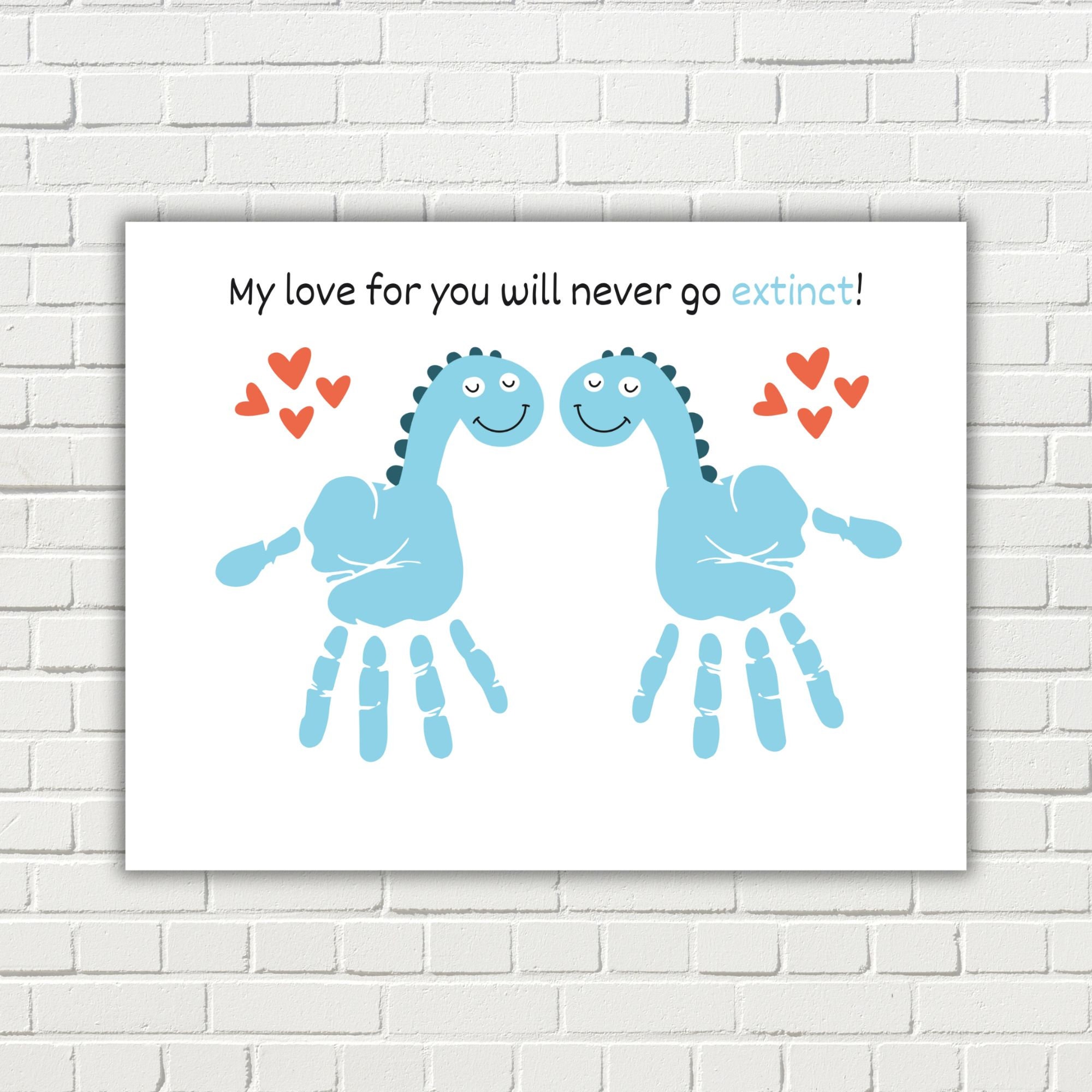 Dinosaur Handprint Craft, Dinosaur Valentines Handprint Art, Dinosaur ...