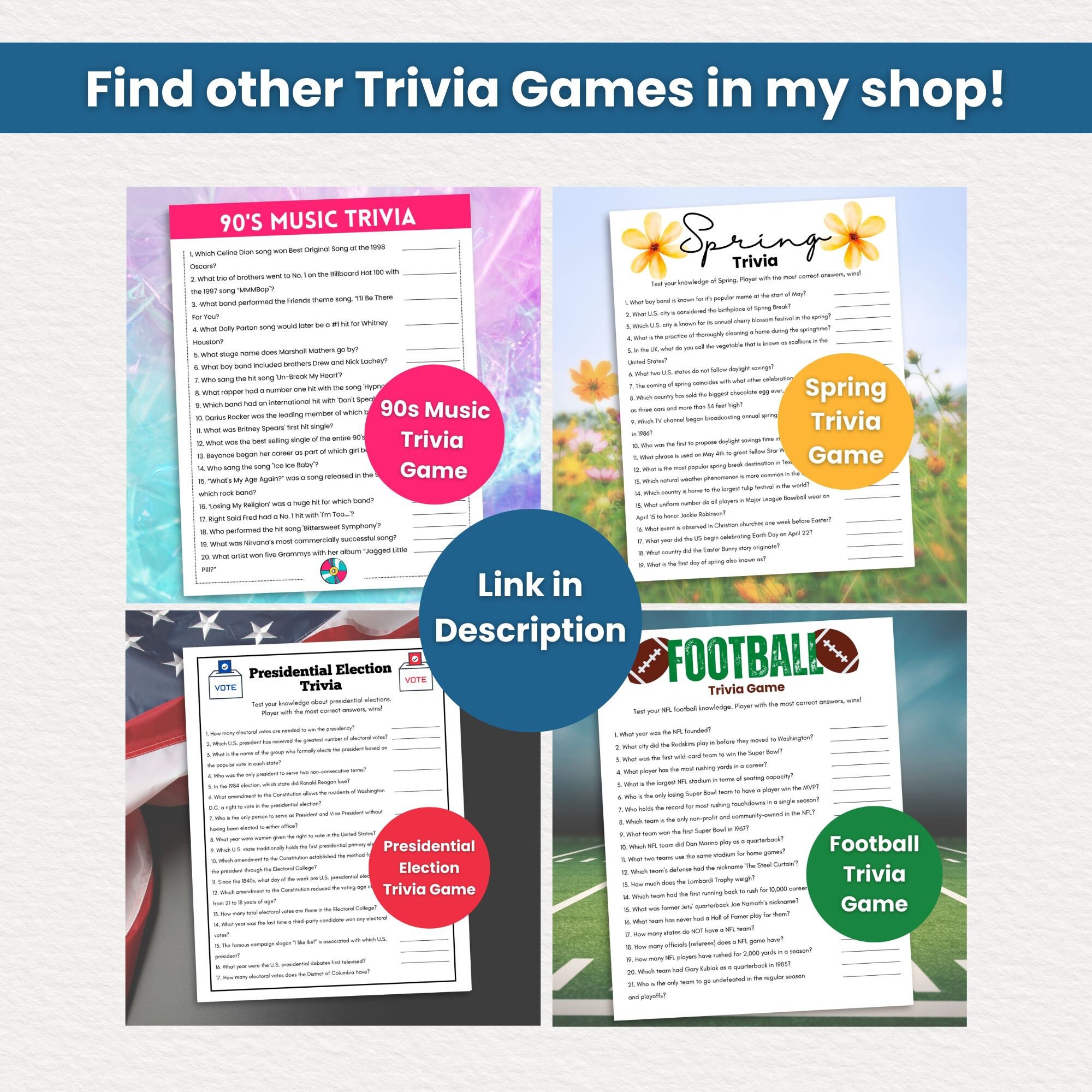 Slogans Trivia Game Bundle Multiple Choice, TV Commercial Trivia ...