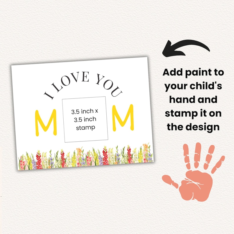 I Love You Mom Handprint Craft for Kids, Mothers Day Handprint Art ...
