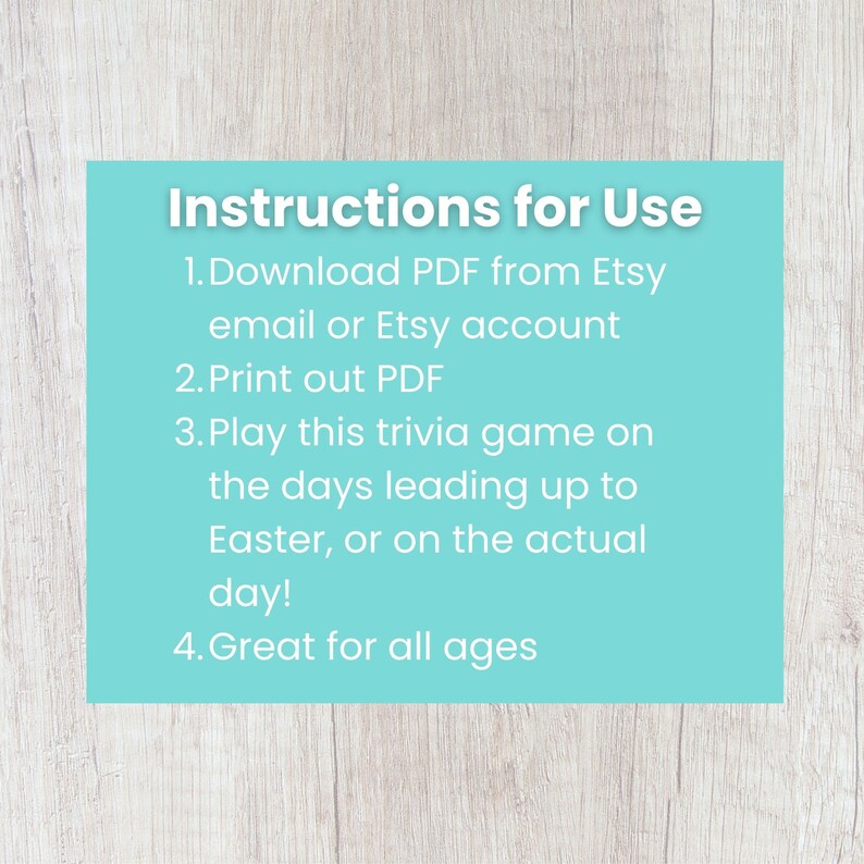 Easter Trivia Game, Easter Activity for Kids and Adults, Printable ...