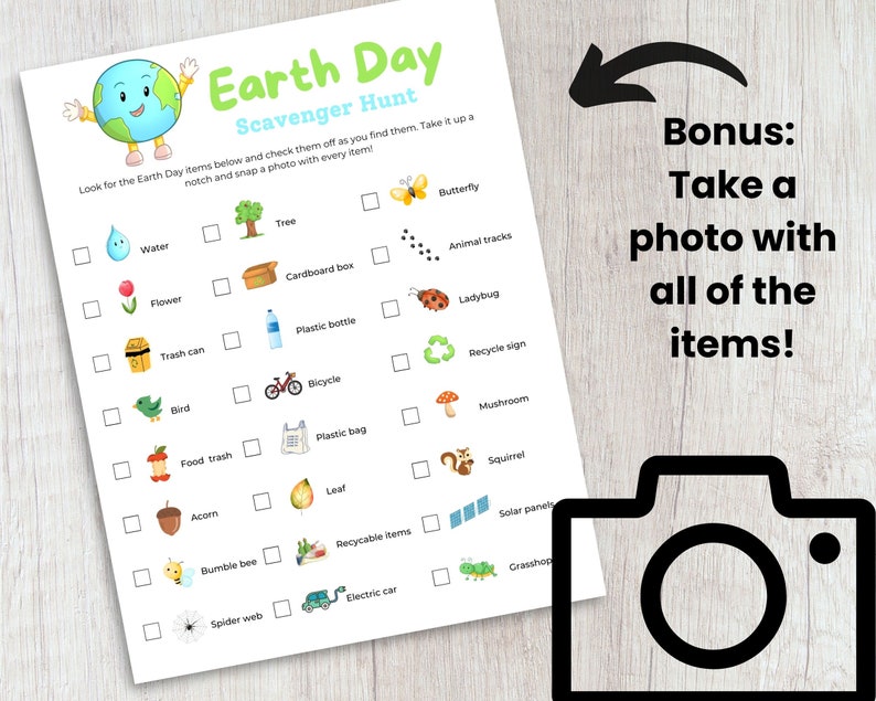 Earth Day Scavenger Hunt for Kids Earth Day Activities for - Etsy