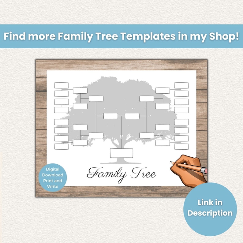 Family Tree Template 4 Generation, Editable Family Tree Template, Great ...