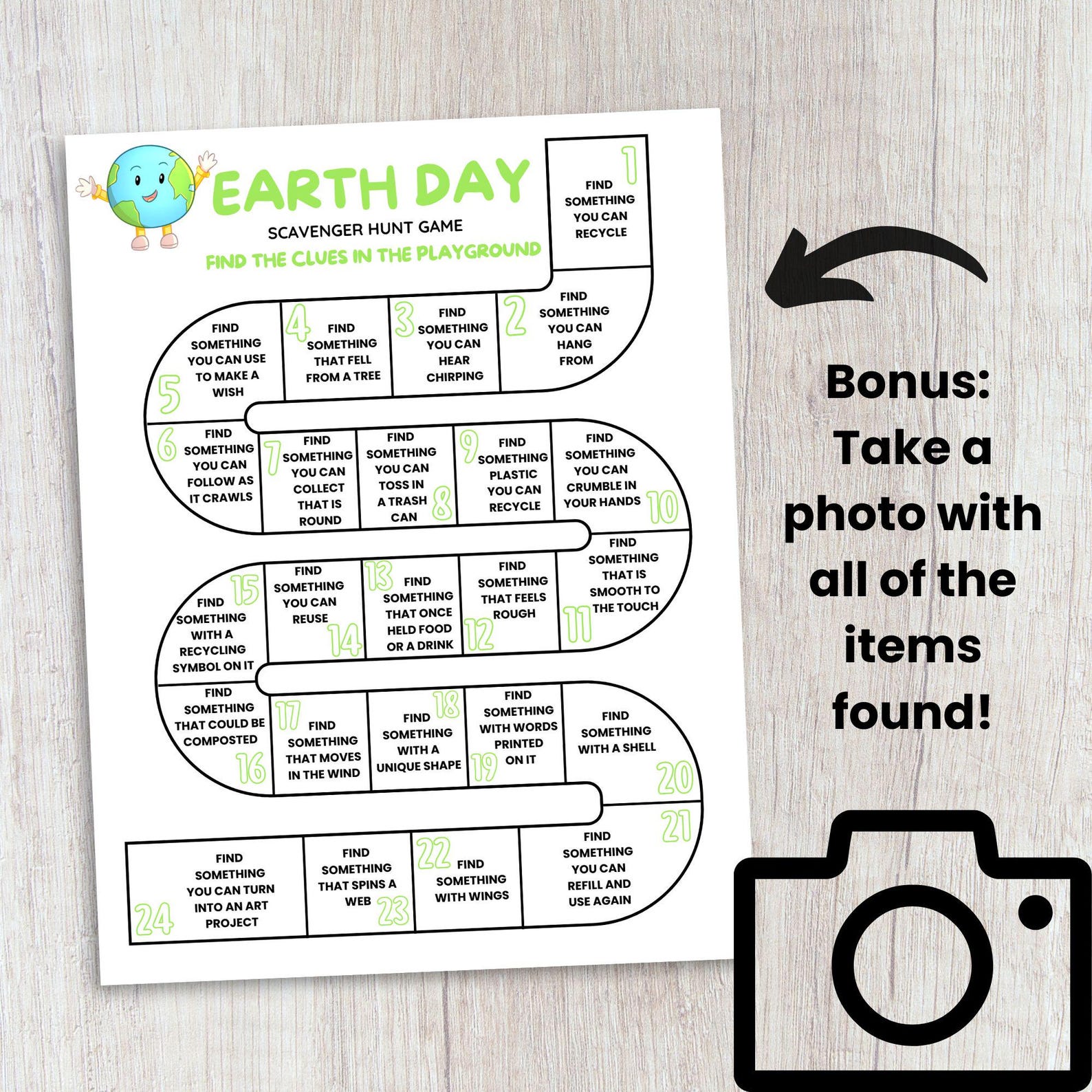 Earth Day Scavenger Hunt for Kids, Earth Day Activities, Outdoor Nature ...