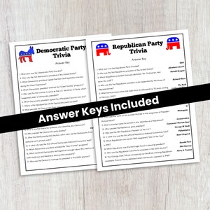 Political Party Trivia Game Bundle, Republican Party Trivia Game ...