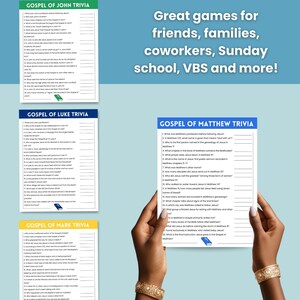 The Gospels Bible Trivia Game Bundle, Church Games, Bible Quiz, Bible ...