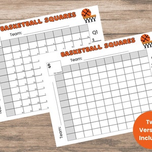 Editable Basketball Squares Game Printable Basketball - Etsy