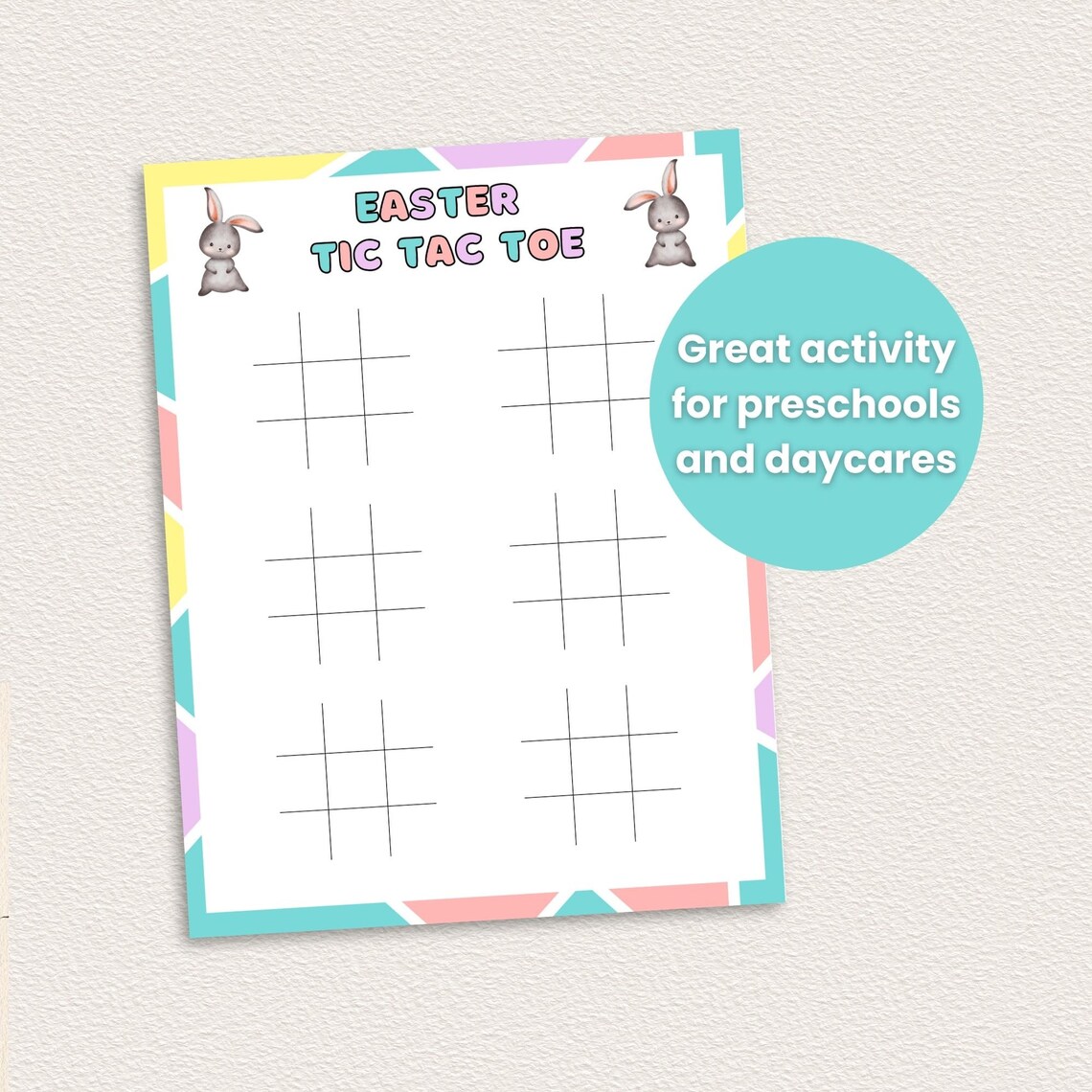 Easter Tic Tac Toe Game Printable, Easter Activity for Kids, Easter ...