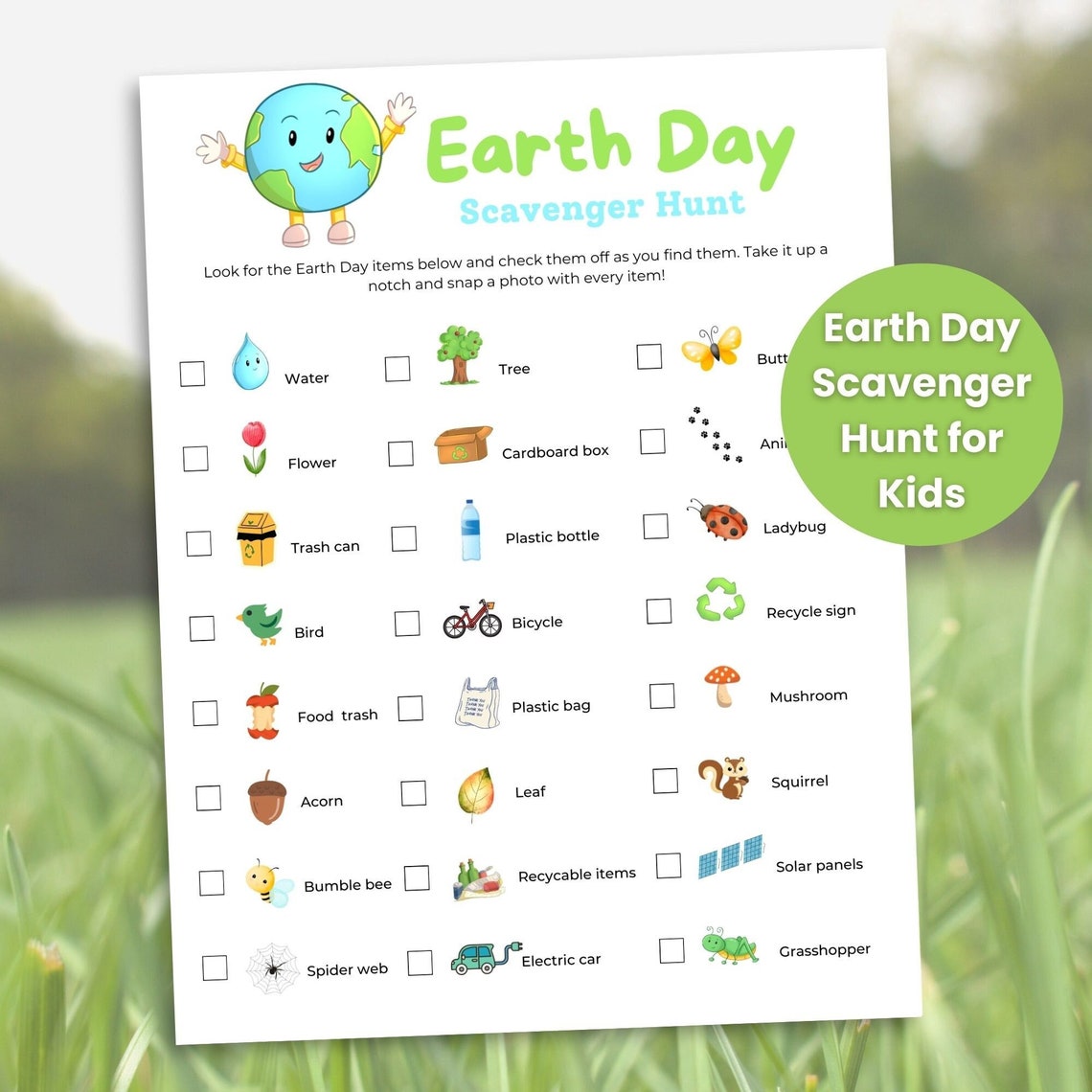 Earth Day Scavenger Hunt for Kids, Earth Day Activities for Kids ...