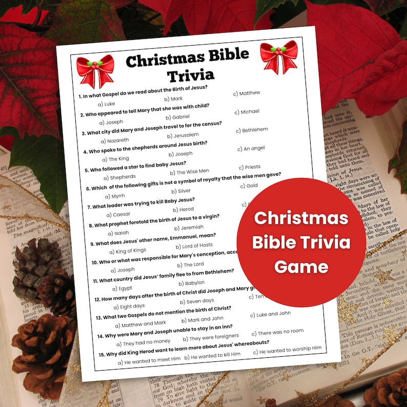 Christian Christmas Bible Trivia, Bible Trivia Quiz, Sunday School ...