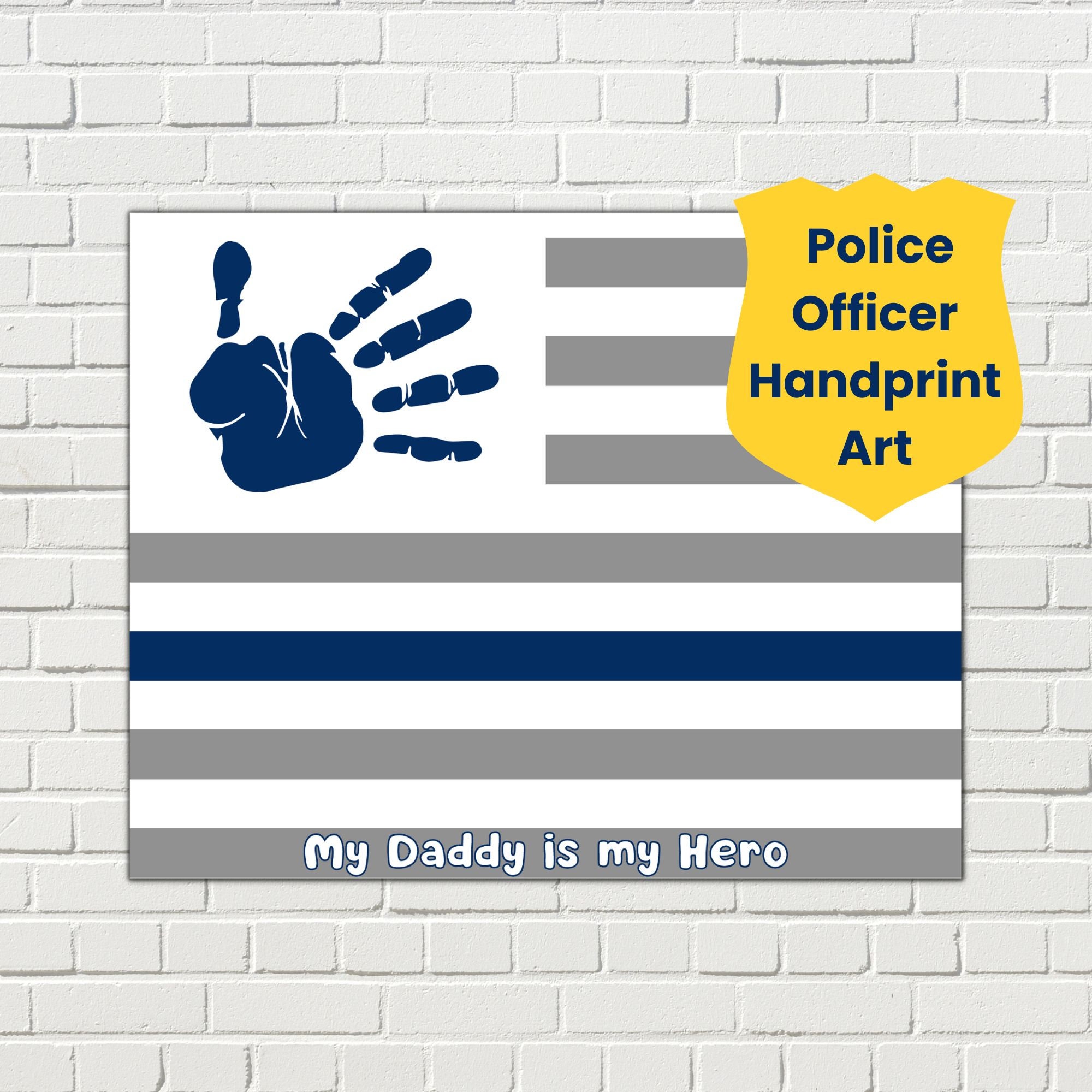 Police Officer Gift for Dad, Dad Handprint Art, Dad Gift From Kids ...