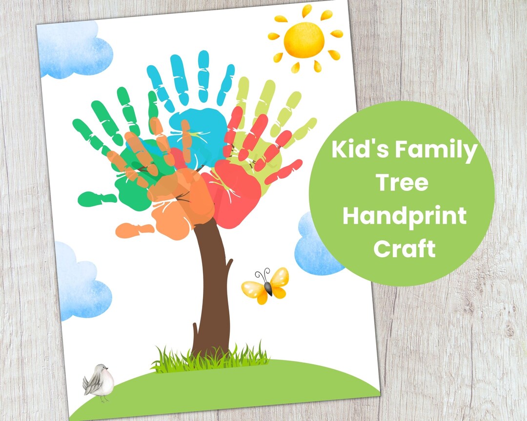 Family Tree Handprint Craft for Kids Handprint Keepsake Gift - Etsy ...