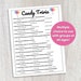 Candy Trivia Game, Printable Candy Trivia, Candy Game, Food Trivia ...
