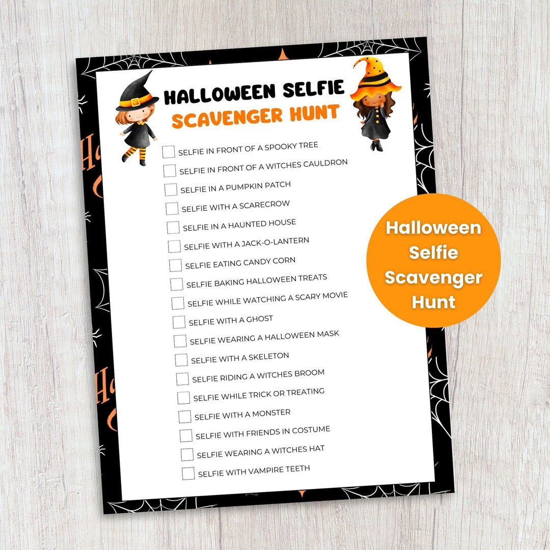Halloween Selfie Scavenger Hunt, Photo Scavenger Hunt, Scavenger Hunt ...
