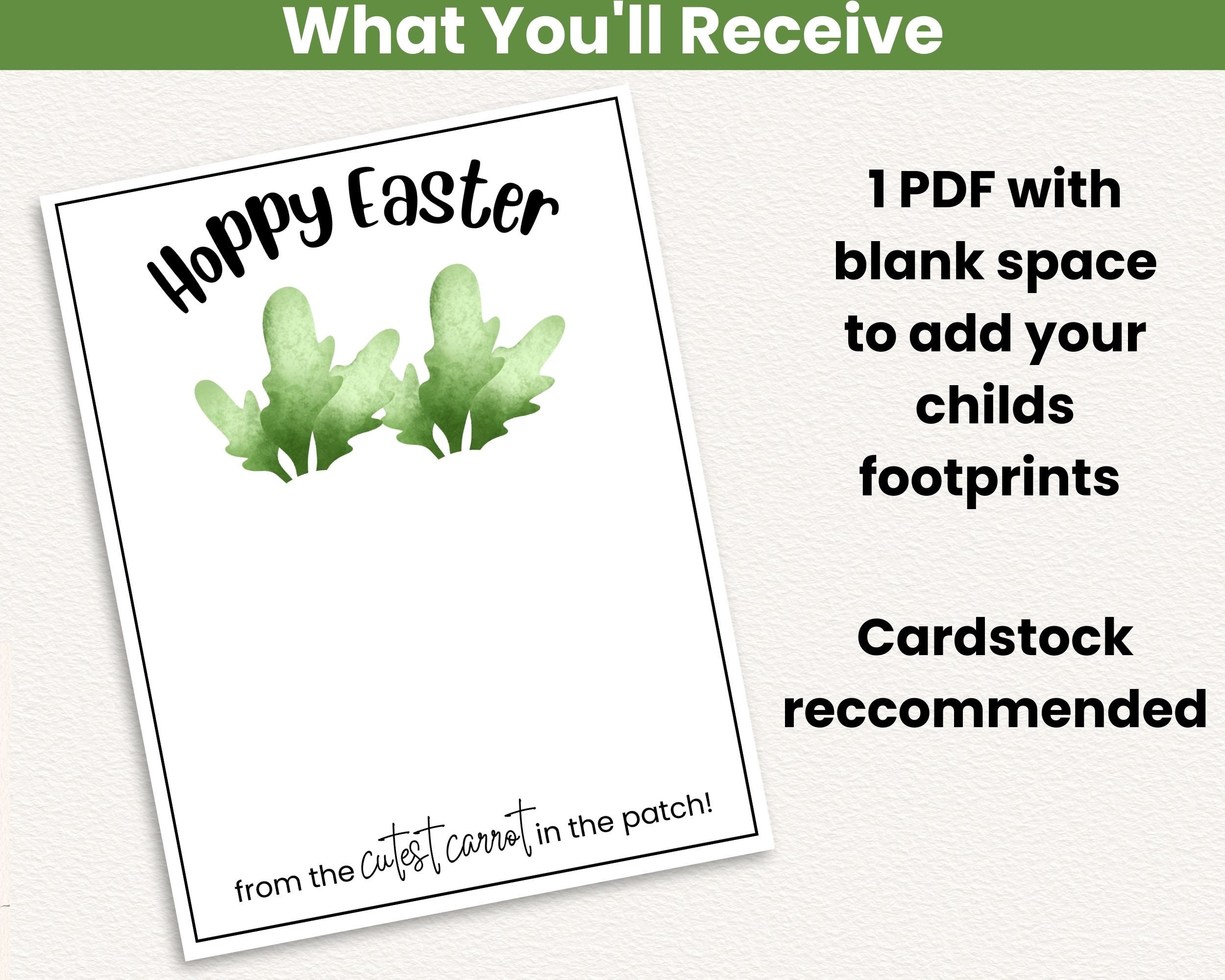 Hoppy Easter Footprint Art, Carrot Footprint Craft, Easter Footprint ...