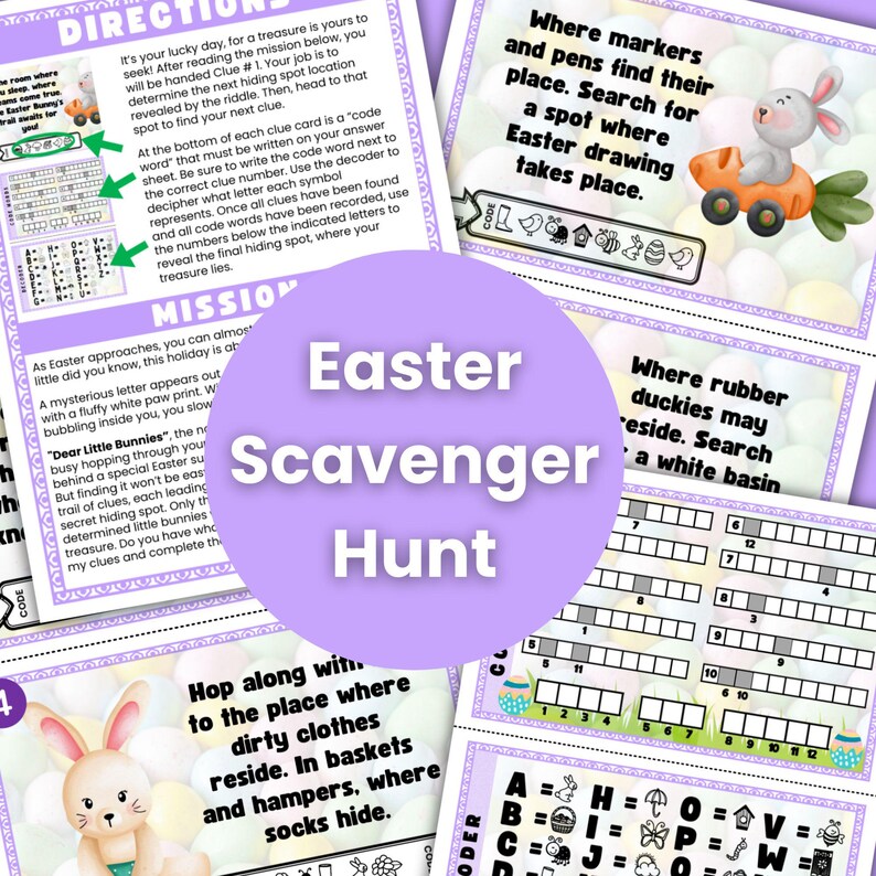 Easter Scavenger Hunt for Kids, Indoor Easter Treasure Hunt, Easter ...