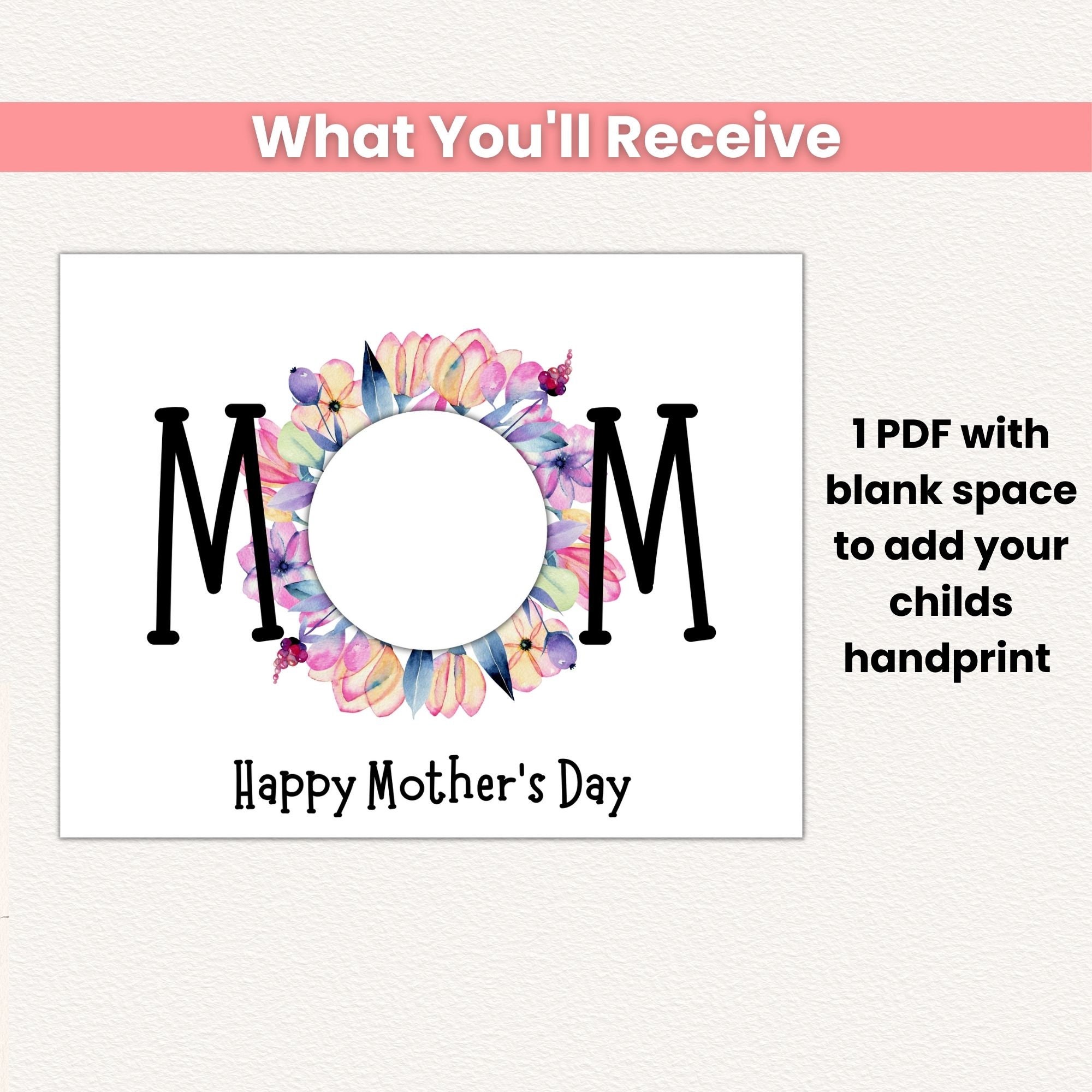 Mothers Day Handprint Craft, Mothers Day Handprint Art Printable, Mom ...