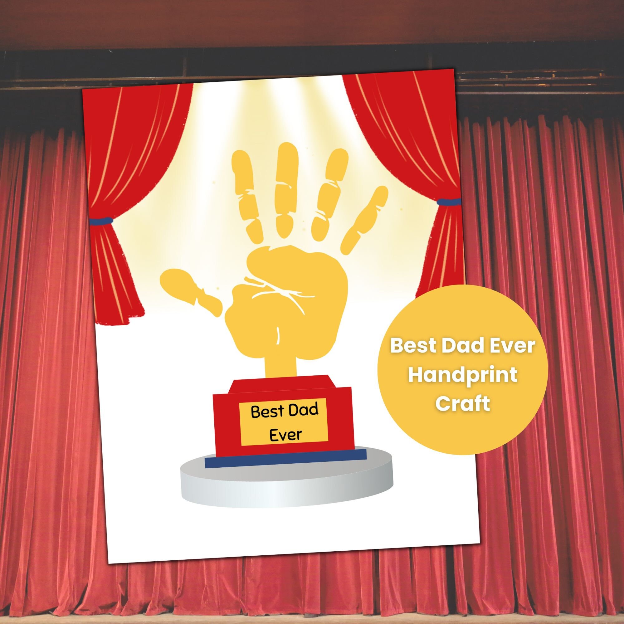 Best Dad Ever Handprint Art, Fathers Day Handprint Craft for Kids ...