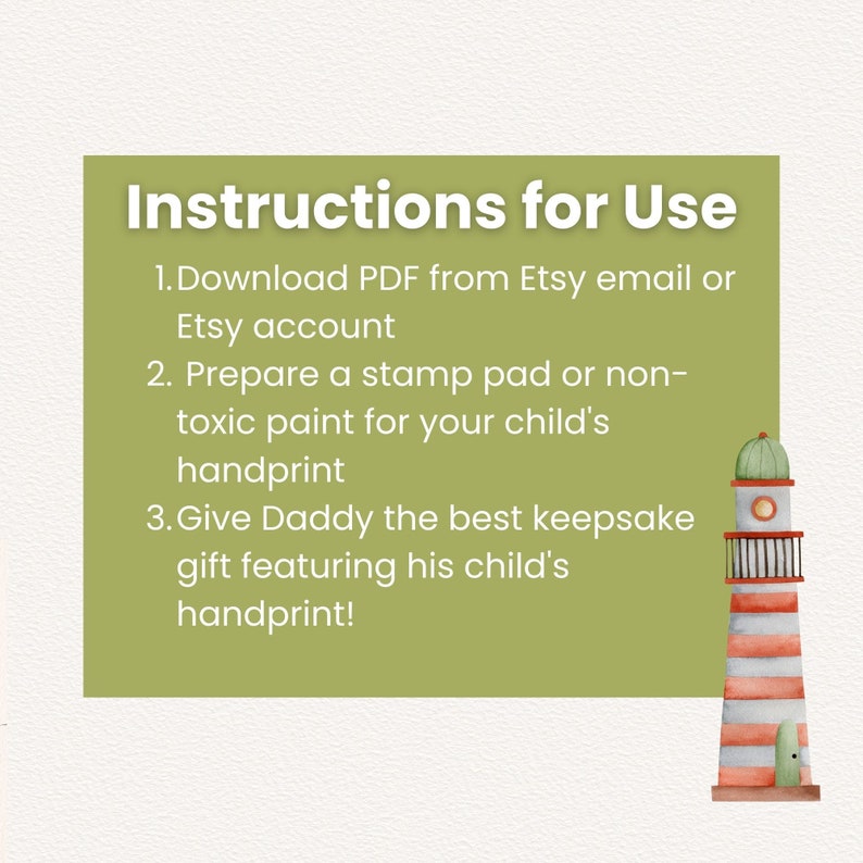 I Love You Daddy Handprint Art With Sailboat and Lighthouse, Fathers ...