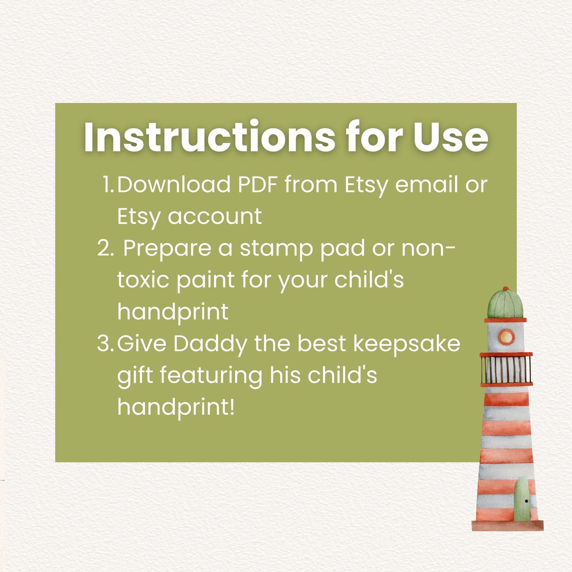 I Love You Daddy Handprint Art With Sailboat and Lighthouse, Fathers ...