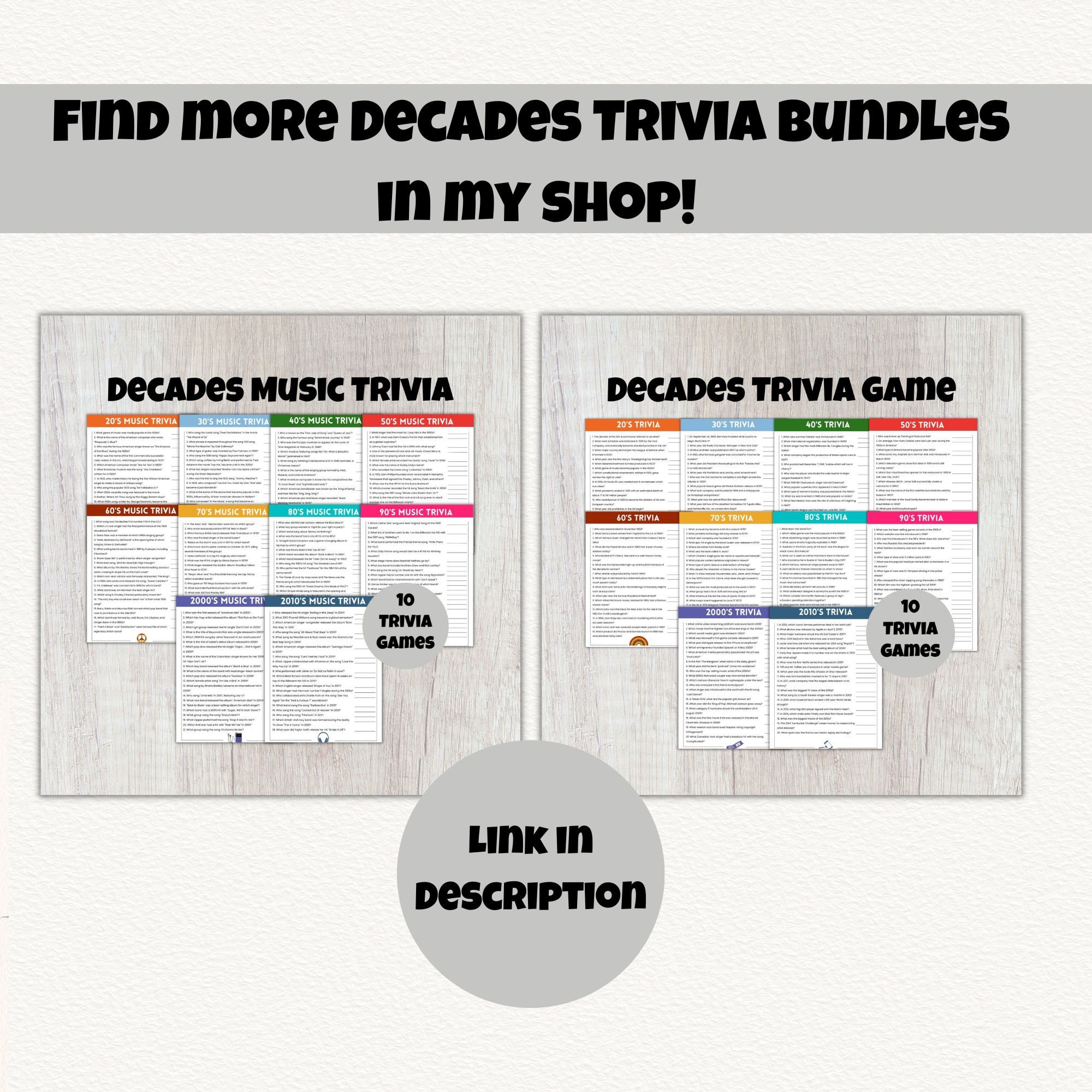 Movie Trivia Game, Decades Trivia Game, Decades Party Game, 90s Trivia ...