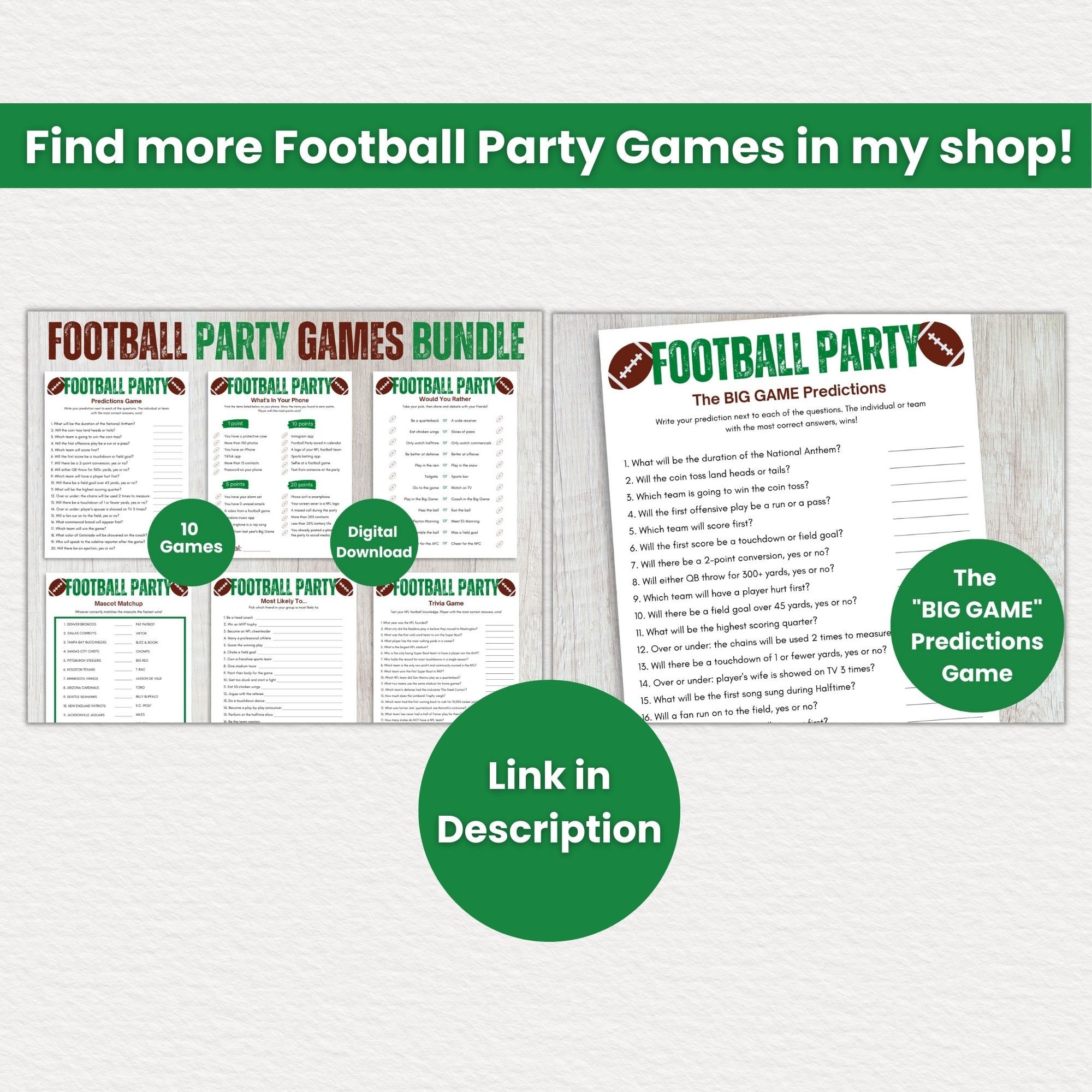 Football Trivia Game, Football Party Game, Trivia Game for Kids and ...