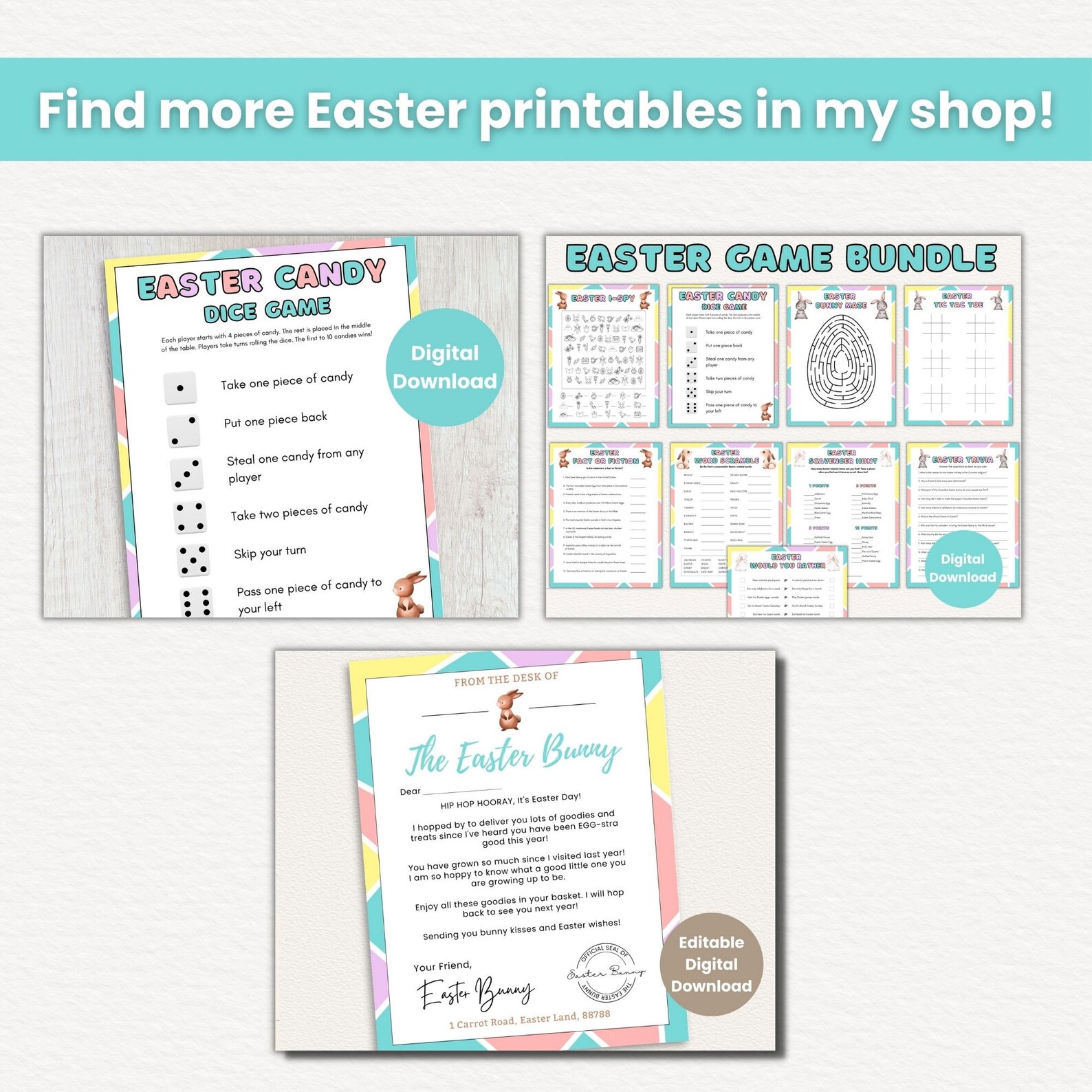 Easter Trivia Game, Easter Activity for Kids and Adults, Printable ...