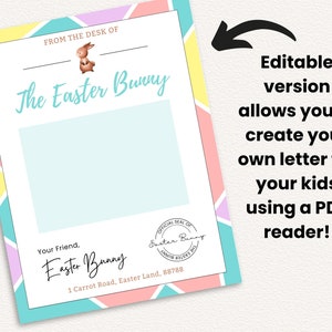 Easter Bunny Letter Editable Letter From the Easter Bunny - Etsy