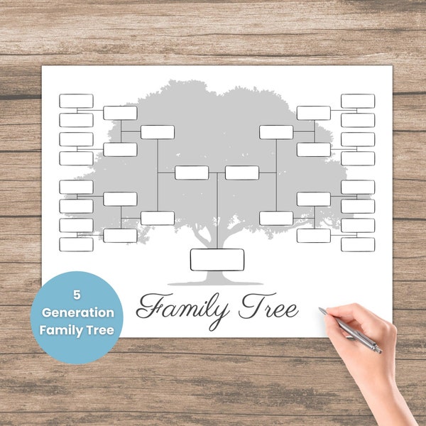 Family Tree Svg 5 Generations - Etsy