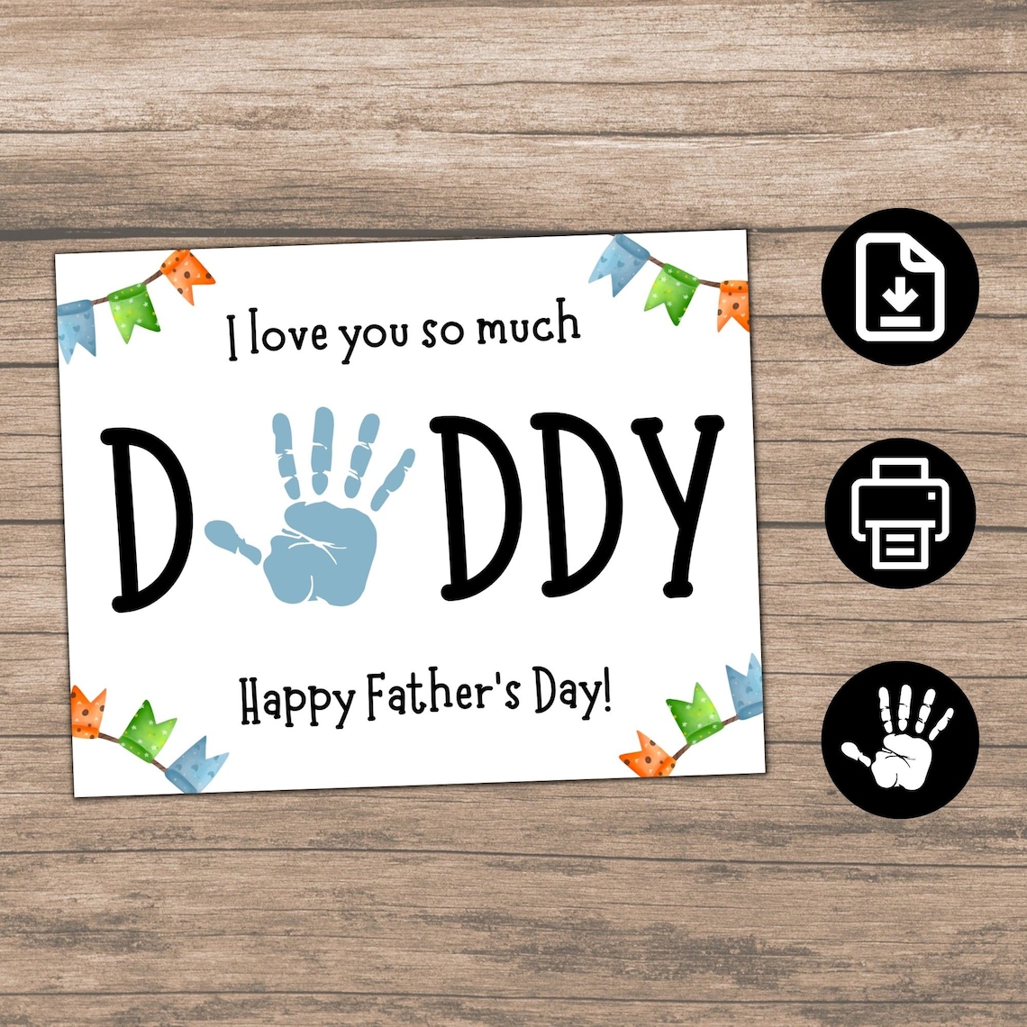 Father's Day Handprint Art, Handprint Craft for Kids, Fathers Day ...