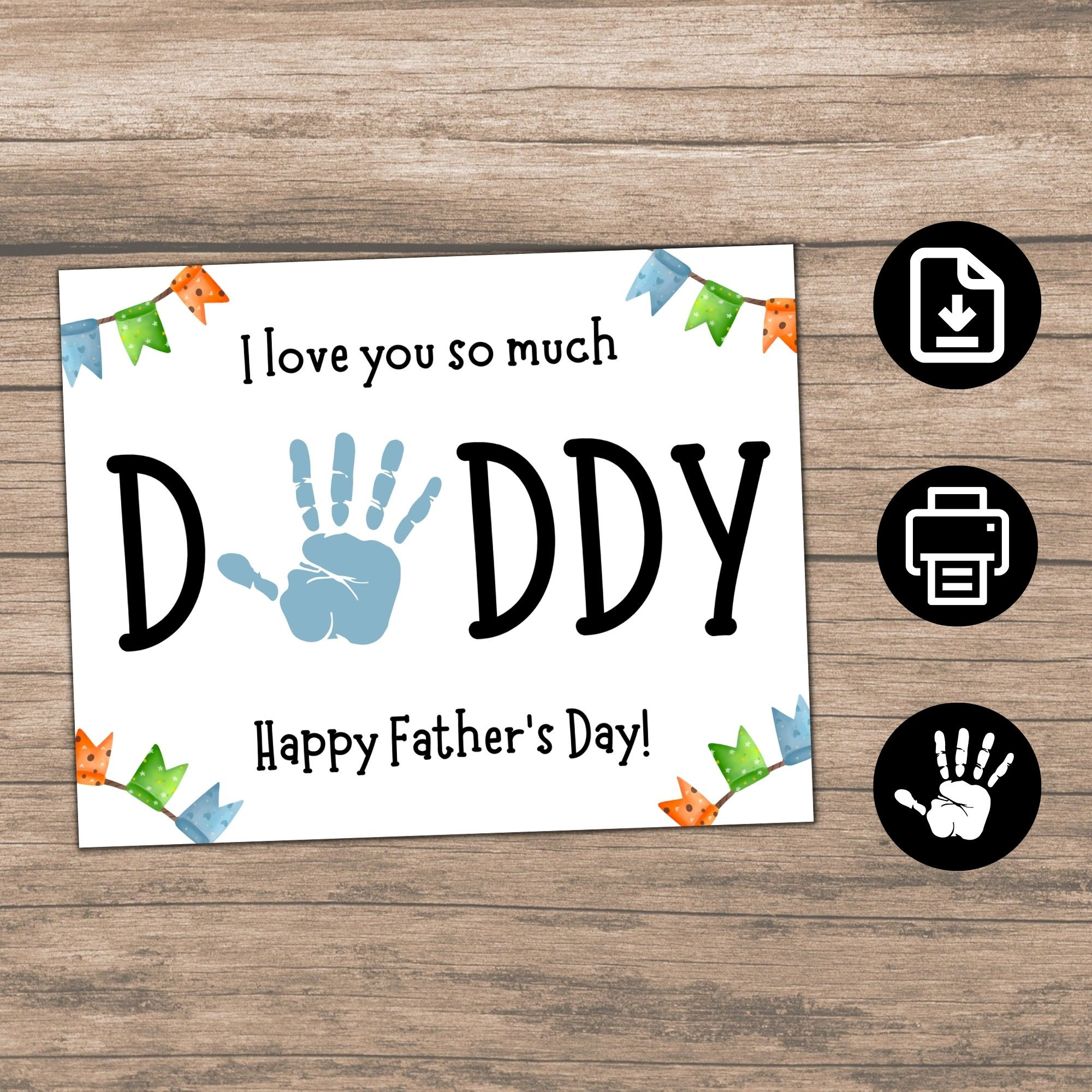 Father's Day Handprint Art, Handprint Craft for Kids, Fathers Day ...