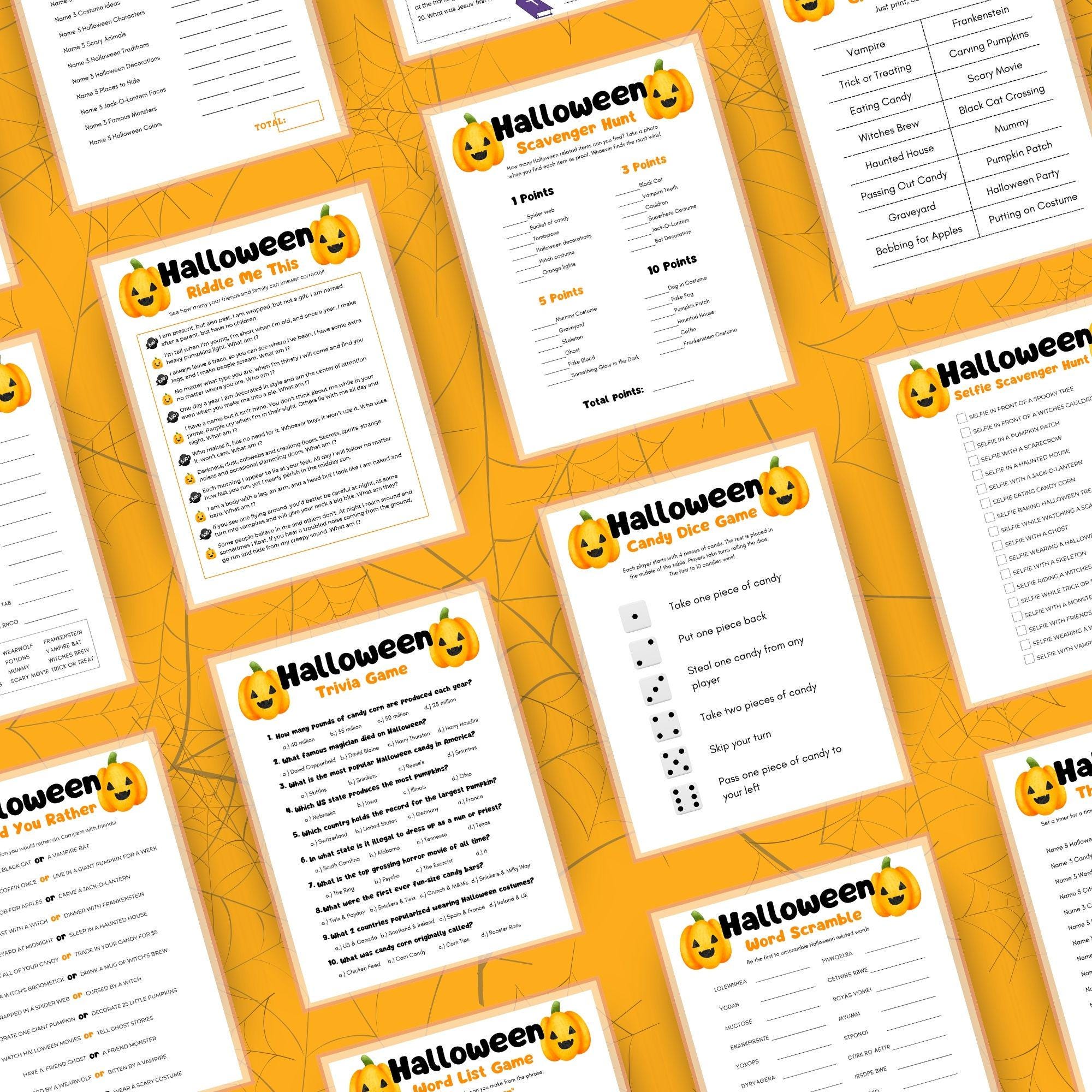 Halloween Party Games Bundle, Kids Halloween Games, Halloween Classroom ...