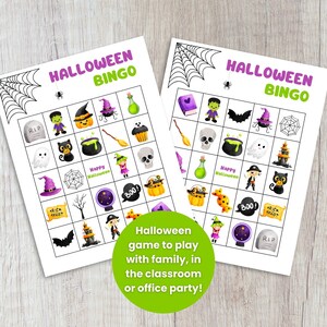 30 Halloween Bingo Cards, Halloween Party Games, Halloween Classroom ...