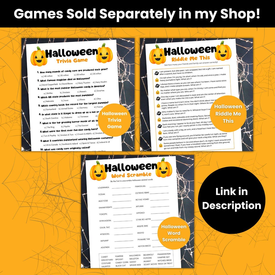 Halloween Party Games Bundle, Kids Halloween Games, Halloween Classroom ...