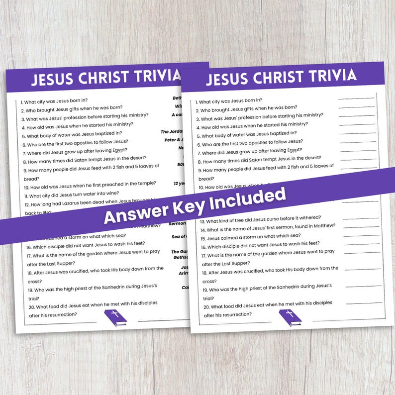 Jesus Trivia Game, Women's Ministry Game, Small Group Activity, Youth ...
