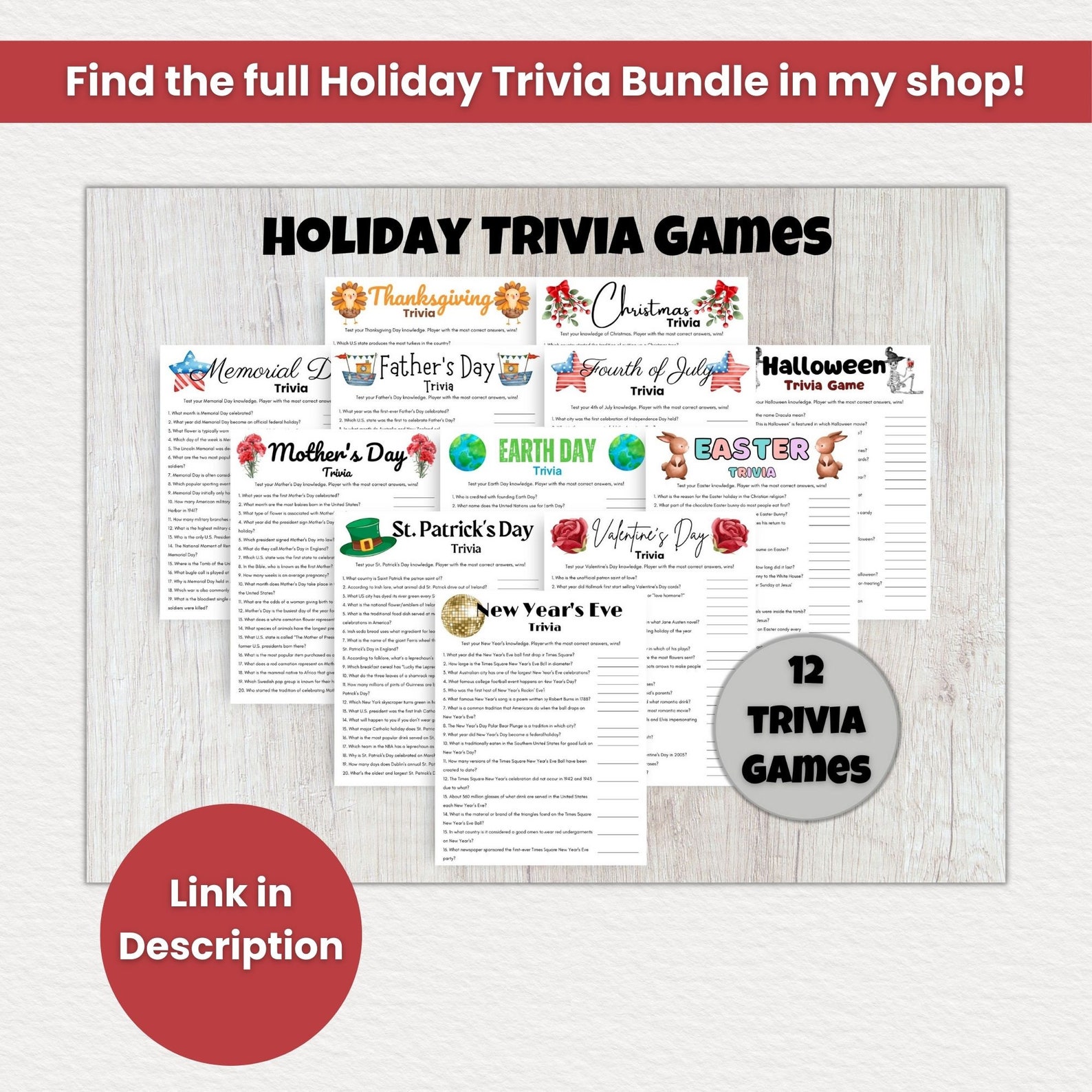 Valentines Day Trivia Game Galentines Trivia Holiday Trivia Game