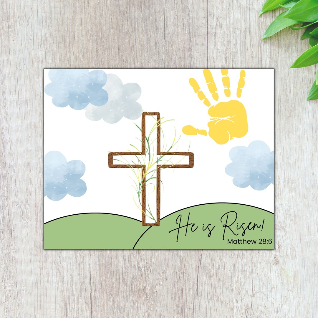 He is Risen Handprint Craft, Christian Easter Sunday School Craft ...