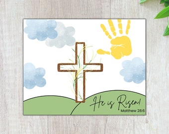 He is Risen Sunday Handprint Craft, Jesus is Alive Easter Sunday School ...
