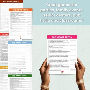 Movie Trivia Game, Decades Trivia Game, Decades Party Game, 90s Trivia ...