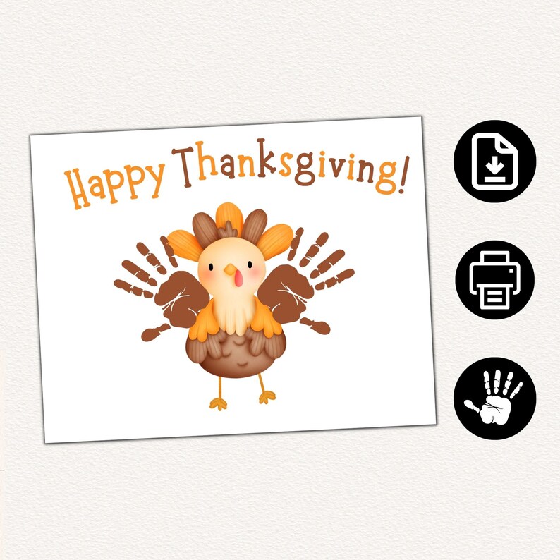 Happy Thanksgiving Handprint Craft, Toddler Thanksgiving Activity ...