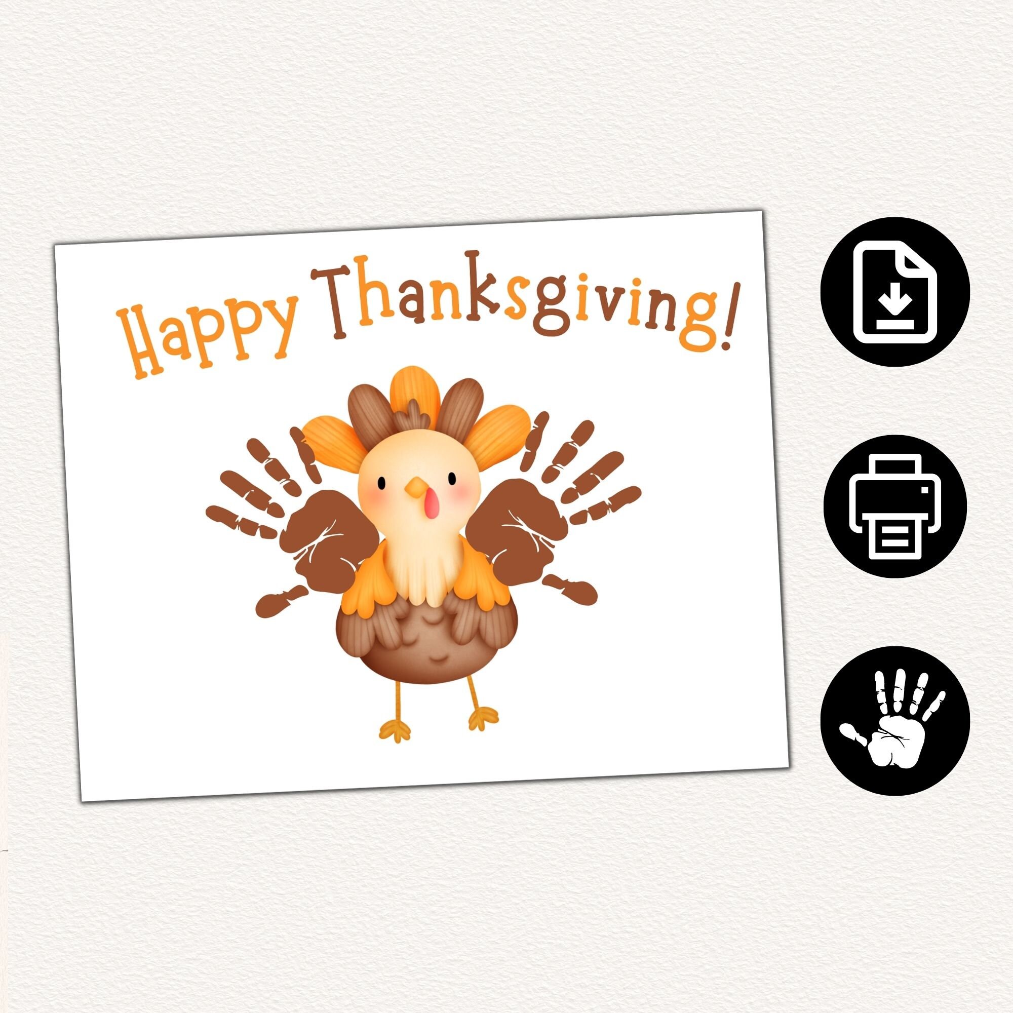 Happy Thanksgiving Handprint Craft, Toddler Thanksgiving Activity ...