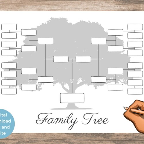 7 Generation Family Tree Template Editable Download Genealogy - Etsy ...