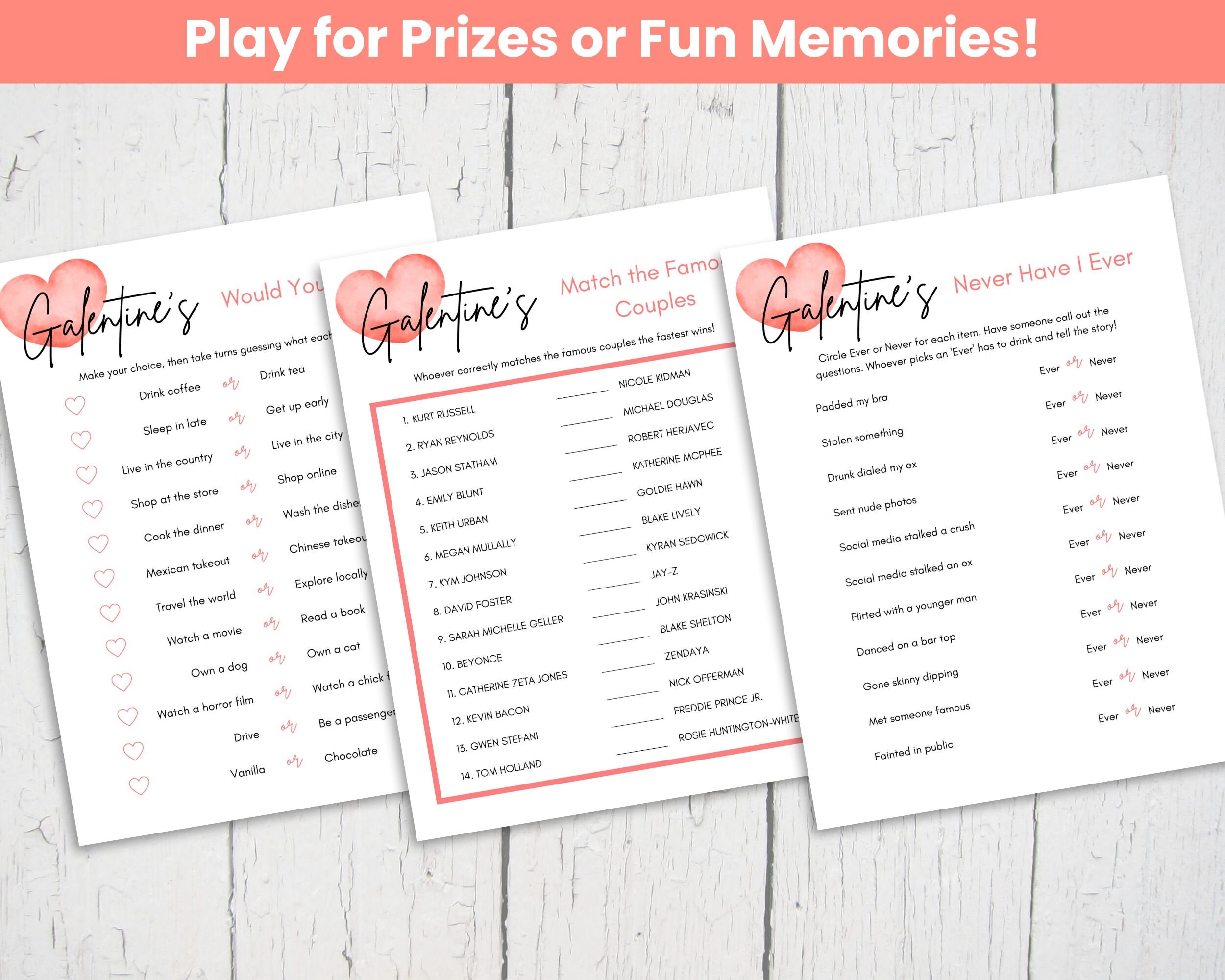 7 Galentines Day Party Games, Girls Night in Games Printable, Hen Party ...