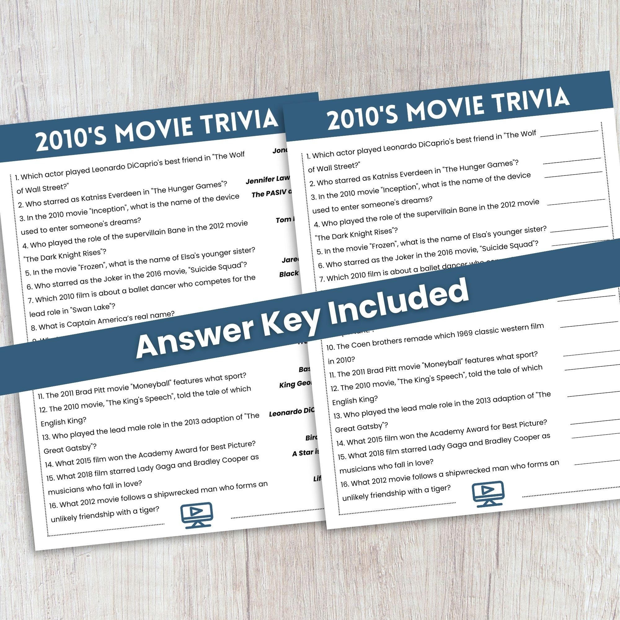 2010s Movie Trivia Game, 2010s Theme Party Game, 2010s Trivia, Decades ...