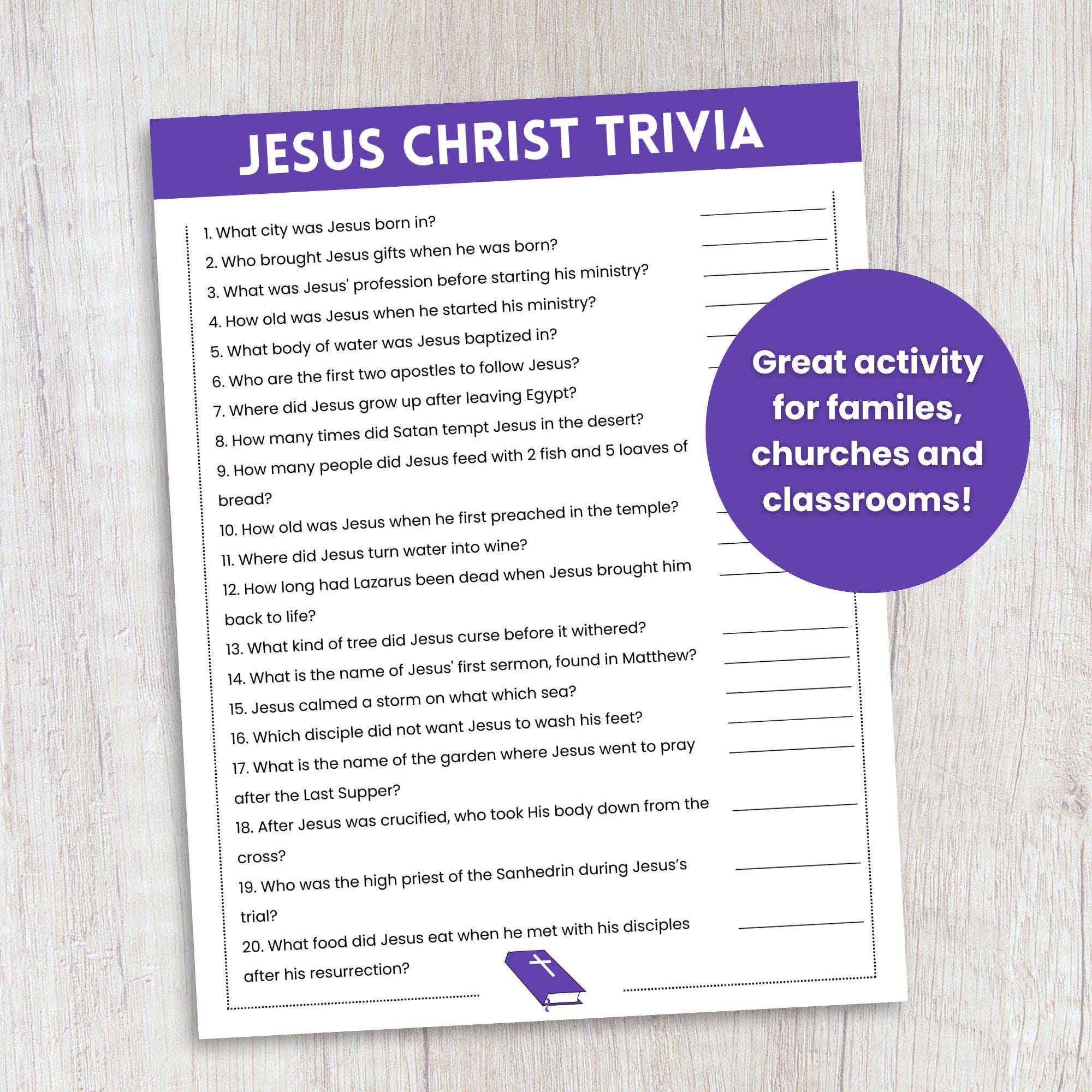 Jesus Trivia Game, Women's Ministry Game, Small Group Activity, Youth ...