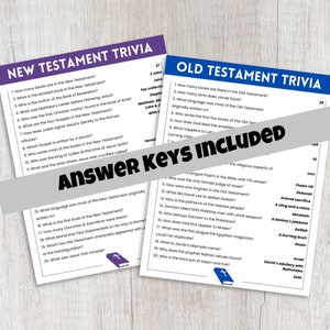 Bible Trivia Games Bundle, New Testament Trivia, Old Testament Trivia ...