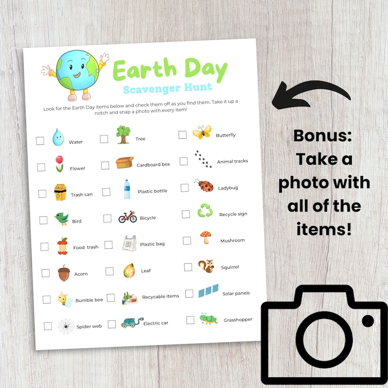 Earth Day Scavenger Hunt for Kids, Earth Day Activities for Kids ...